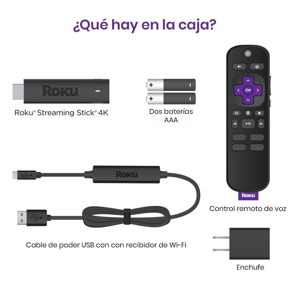 Roku stick 4K con control remote de voz - Novicompu