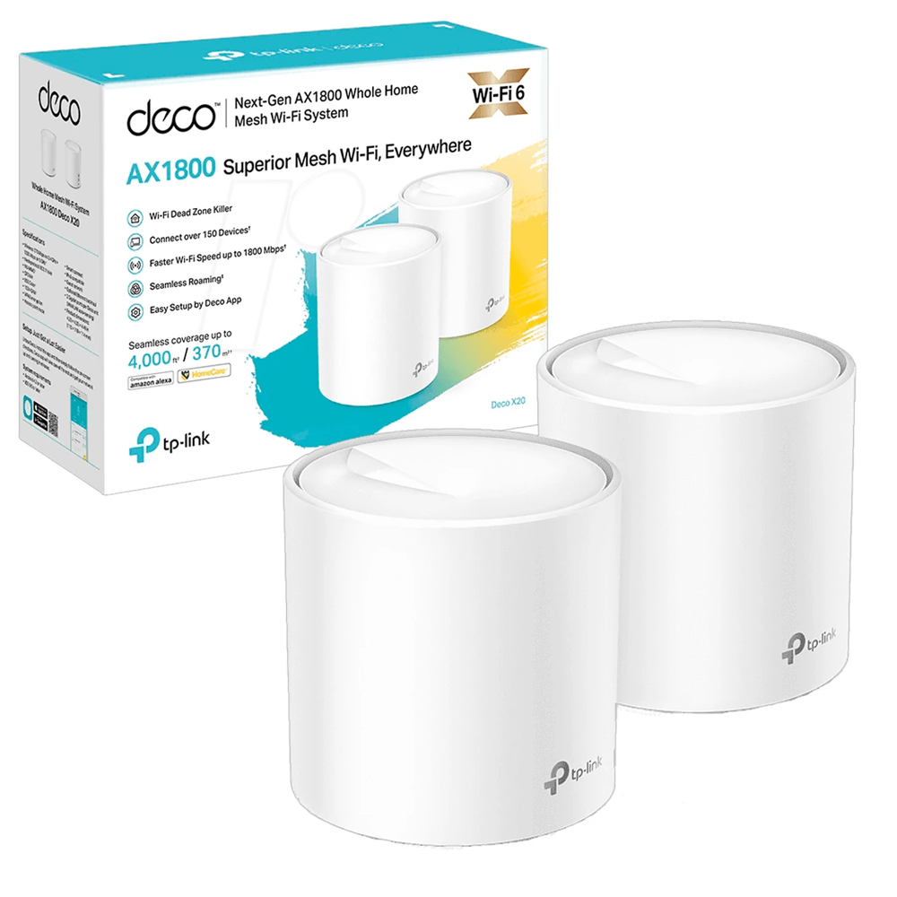TP-Link Deco X20 (2 pack) Wi-Fi 6 Mesh Dual Band AX1800 TP-Link Deco X20 (2 pack) Wi-Fi 6 Mesh Dual Band AX1800